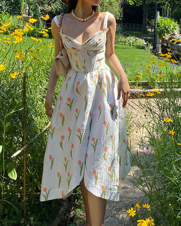 Emberlyn Hand-Painted Tulip Jacquard Summer Two-piece Set – ÀMonBelAmour