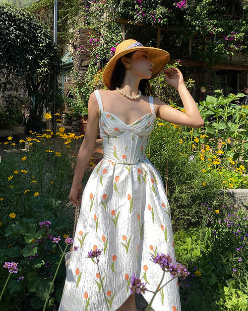 Emberlyn Hand-Painted Tulip Jacquard Summer Two-piece Set – ÀMonBelAmour