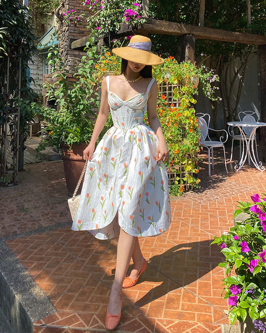 Emberlyn Hand-Painted Tulip Jacquard Summer Two-piece Set – ÀMonBelAmour