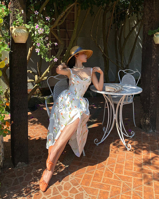 Emberlyn Hand-Painted Tulip Jacquard Summer Two-piece Set – ÀMonBelAmour